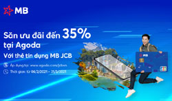 Chủ thẻ tín dụng MB JCB nhận ưu đãi 35% tại Agoda