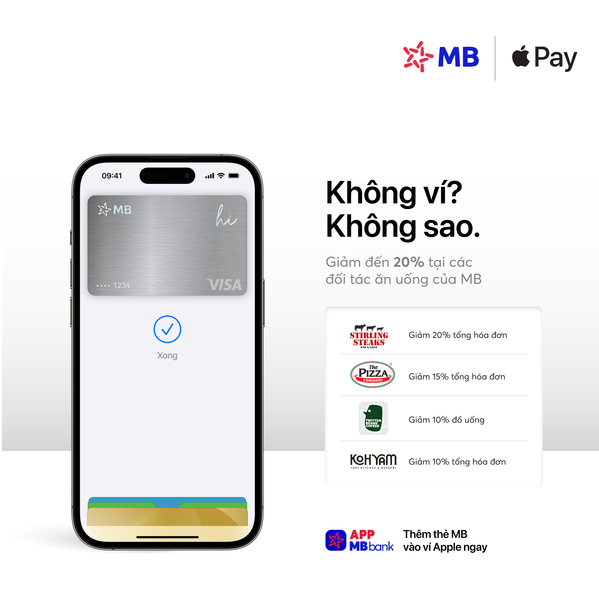 Bỏ túi loạt ưu đãi cực hấp dẫn khi chi tiêu qua Apple Pay với thẻ MB Visa