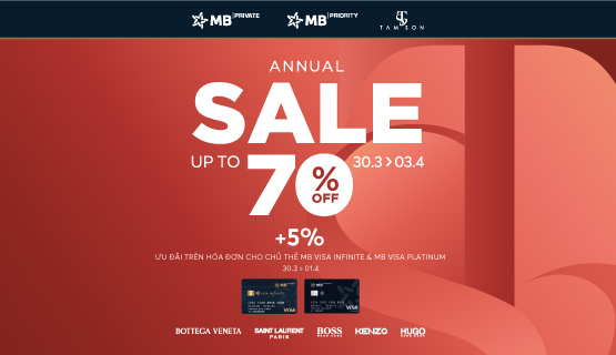 TamSon Annual sale – Ưu đãi khủng cho chủ thẻ MB
