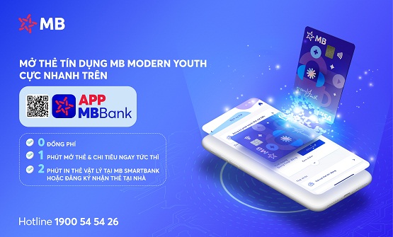 Mở thẻ tín dụng MB Modern Youth cực nhanh trên App MBBank